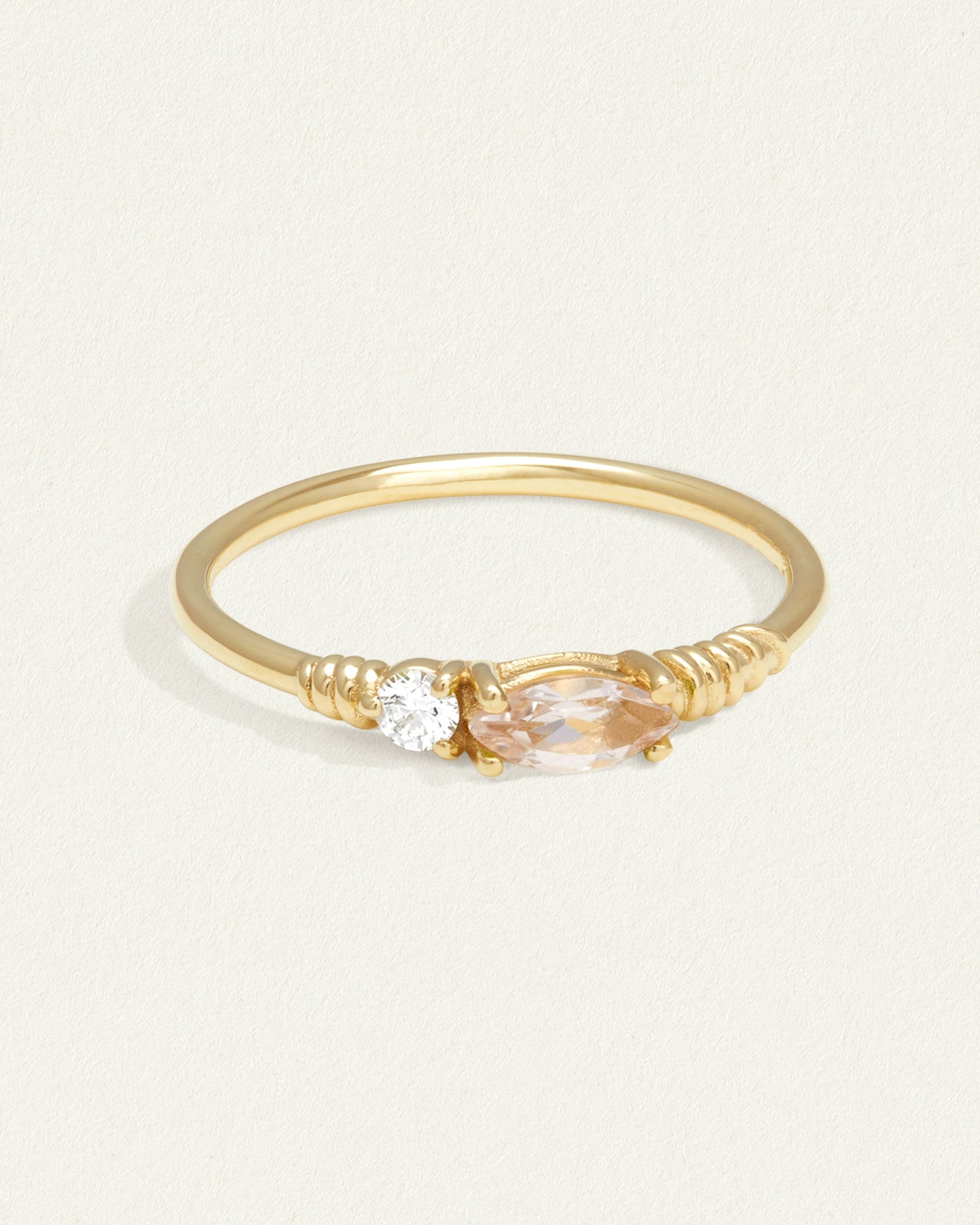 Jasmine Ring Morganite Diamond Solid Gold – Temple of the Sun US