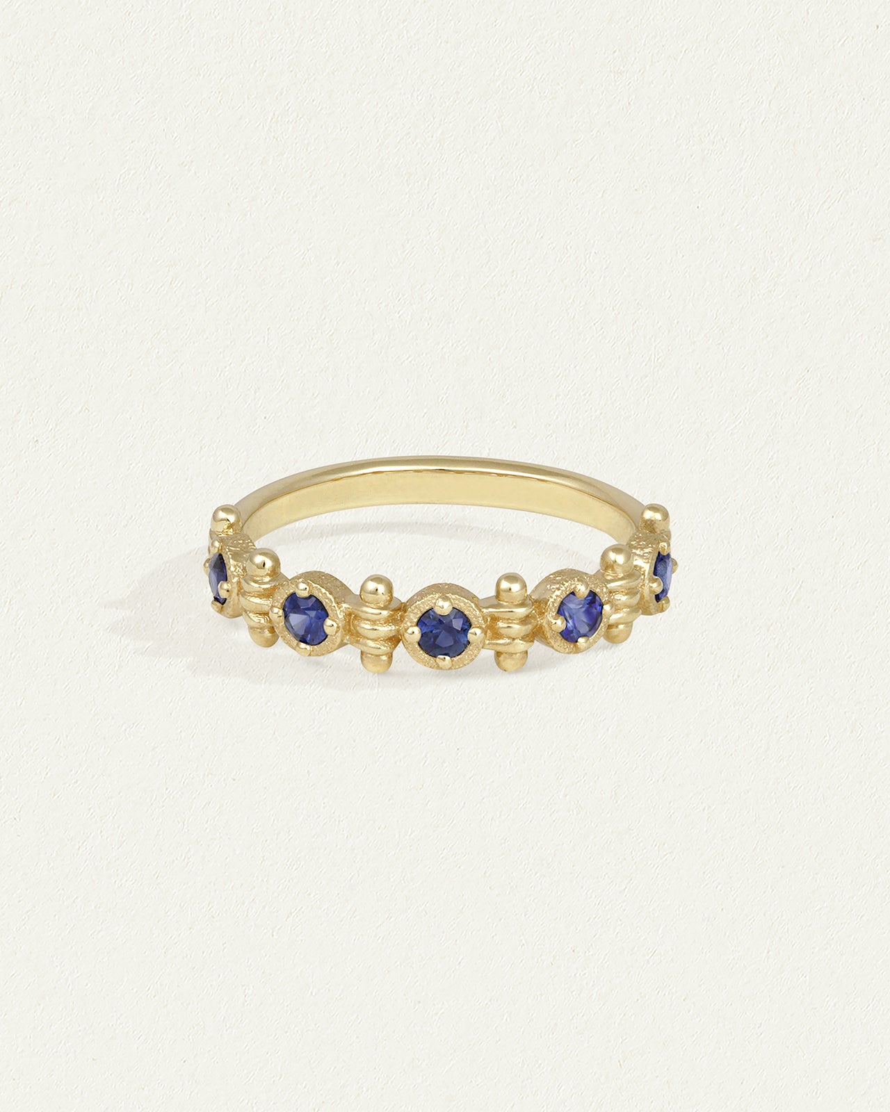 Asteria Half Eternity Ring Sapphire Solid Gold – Temple of the Sun US
