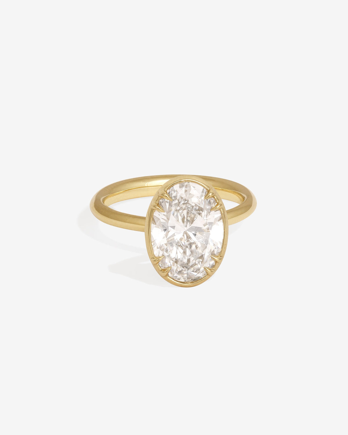 Azelea Ring 3ct Oval Cut White Diamond Solid Gold