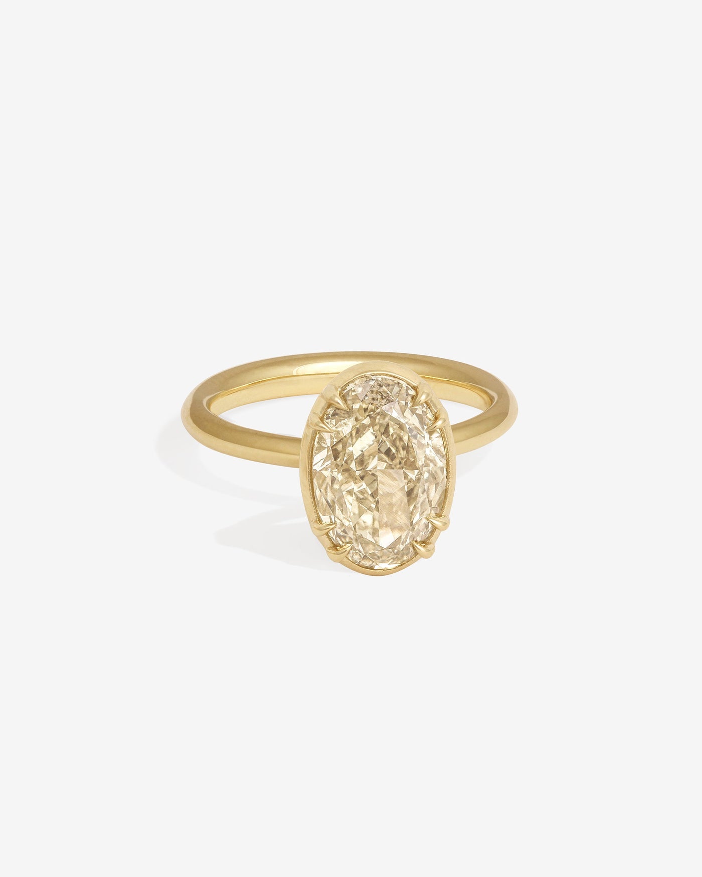 Azelea Ring 3ct Oval Cut Champagne Diamond Solid Gold