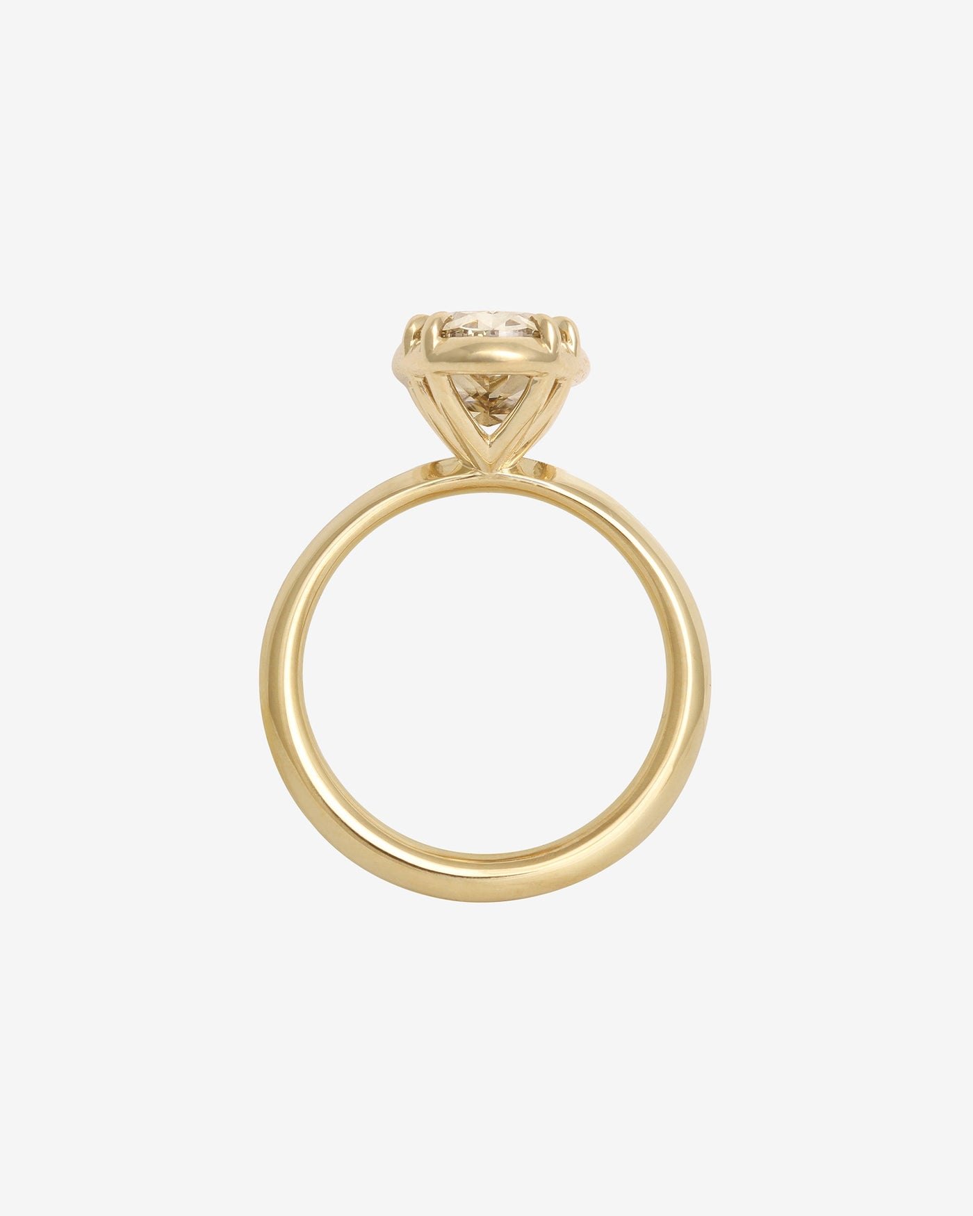 Azelea Ring 3ct Oval Cut Champagne Diamond Solid Gold