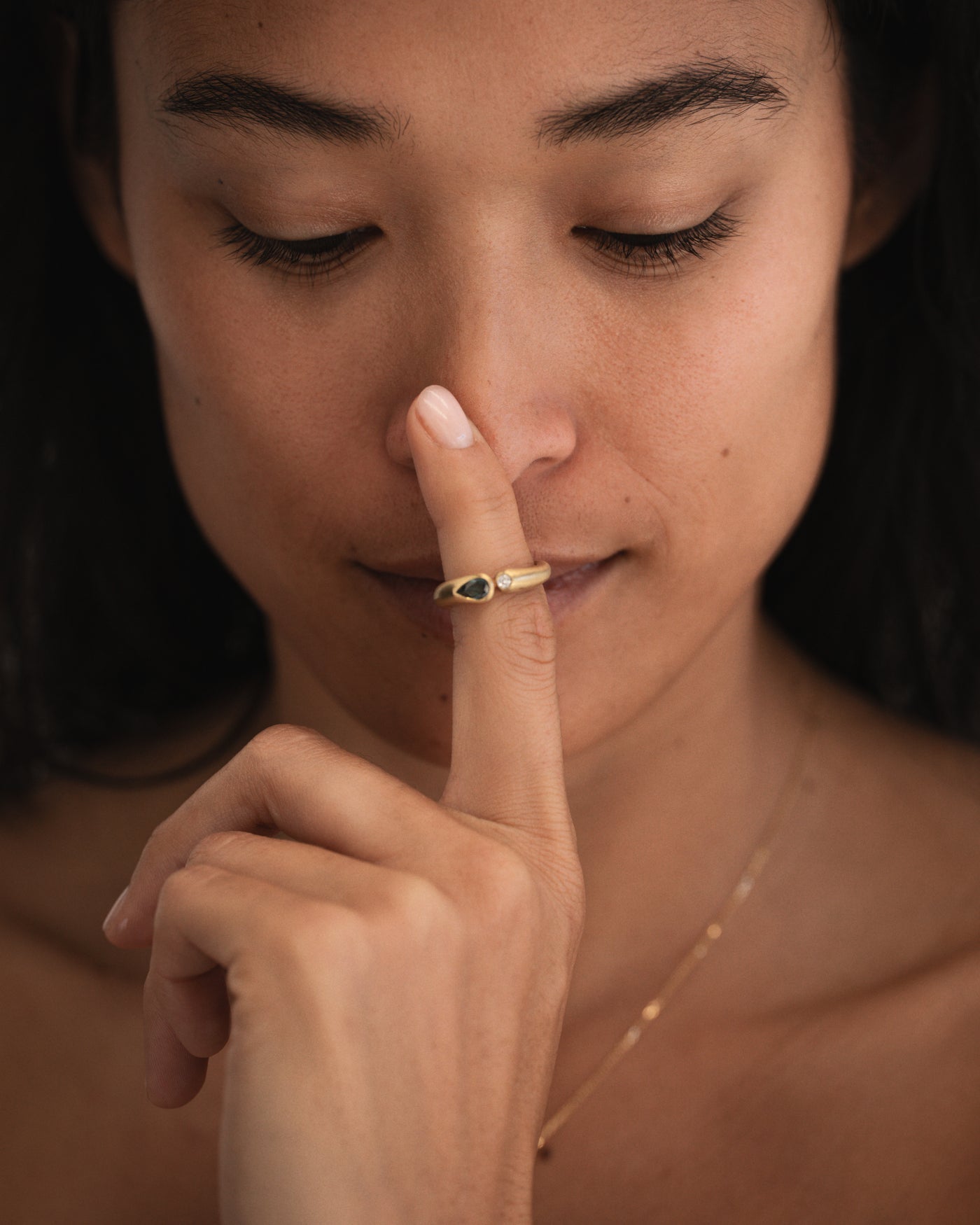 Kindred Ring Sapphire Diamond Satin Solid Gold – Temple of the Sun US