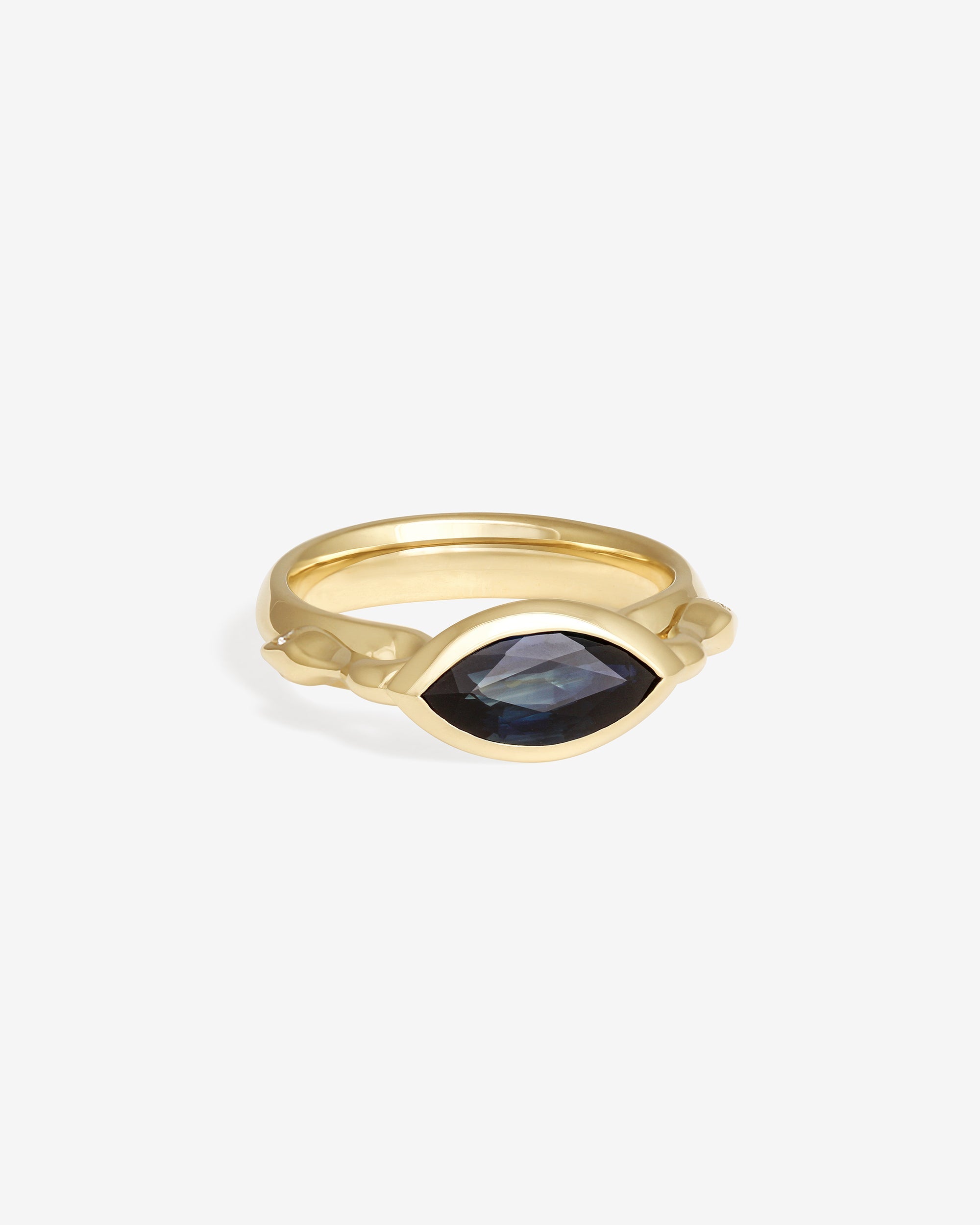 Juno Ring Sapphire Diamond Solid Gold
