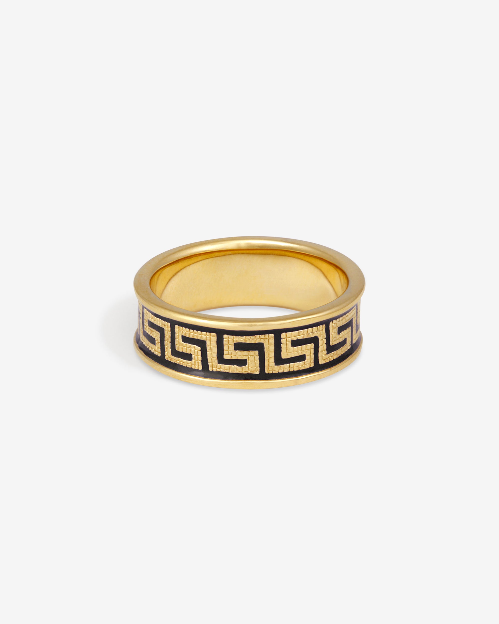 Meander Ring Enamel Gold Vermeil
