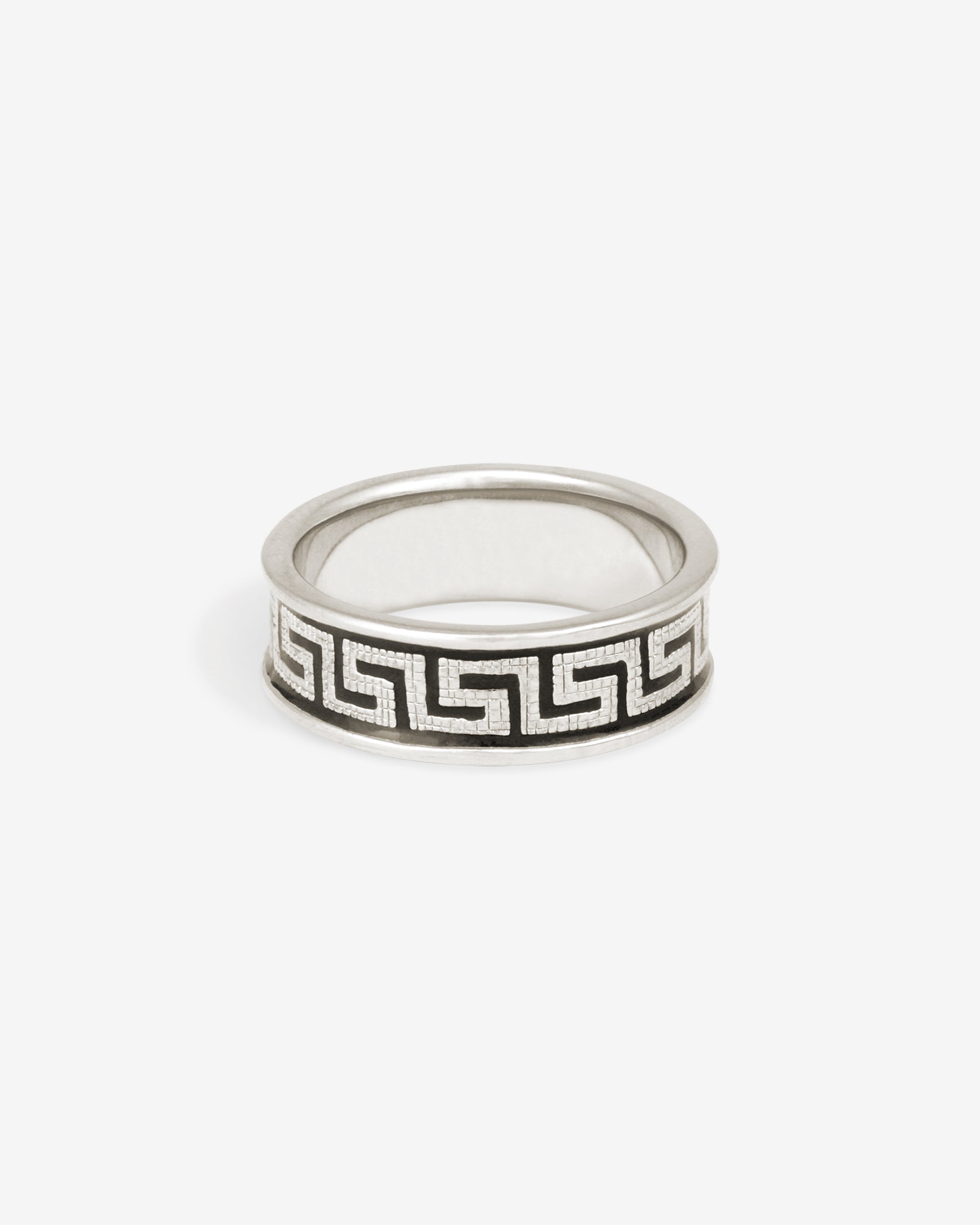 Meander Ring Enamel Silver