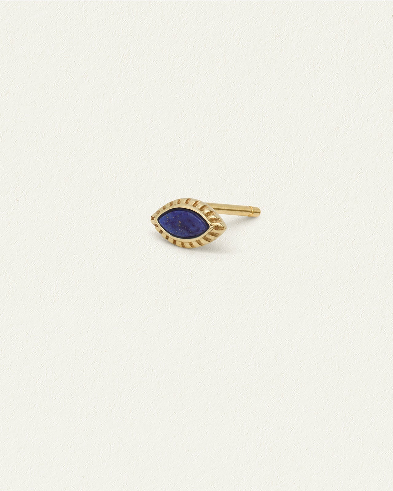 Alessia Single Stud Lapis Solid Gold – Temple of the Sun US